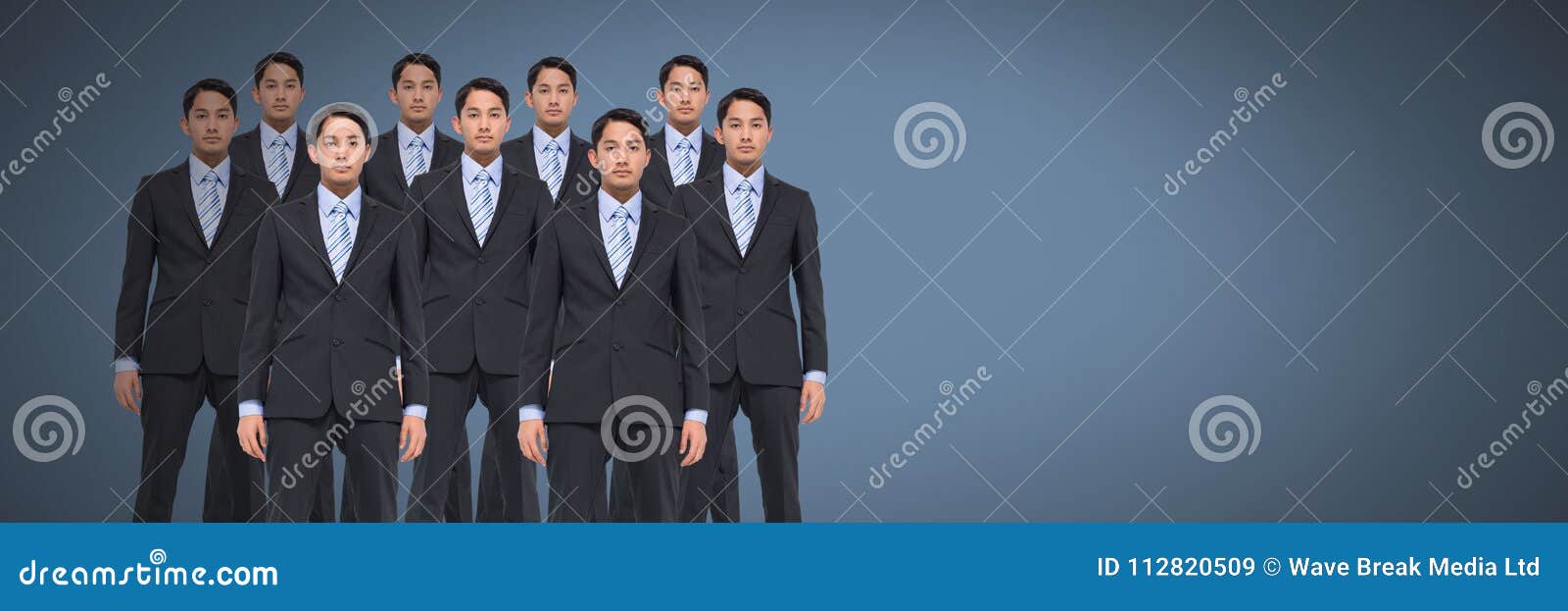 Clone men in group stock image. Image of male, dressed - 112820509