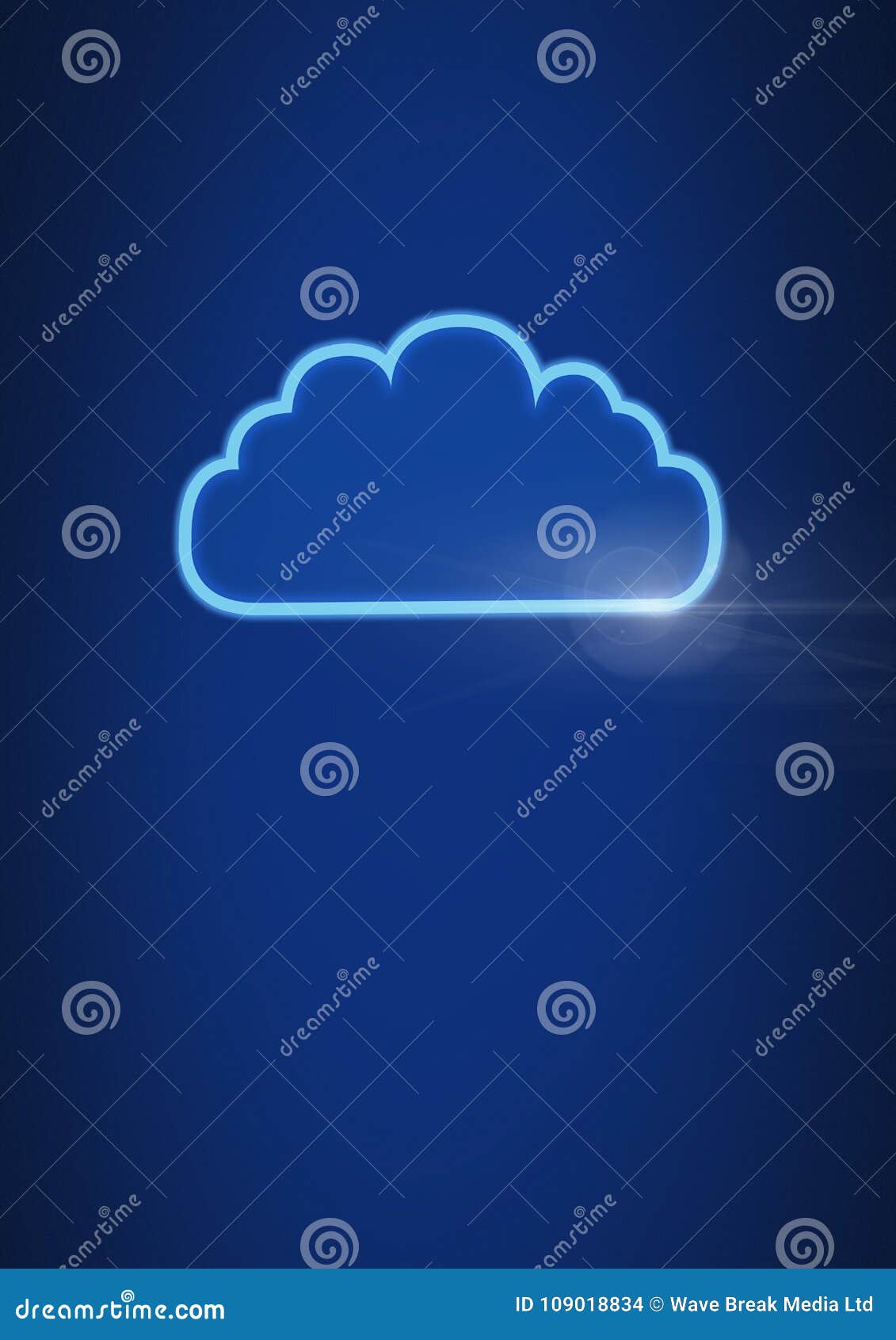Cloud Icon with Blue Background Stock Illustration - Illustration of ...