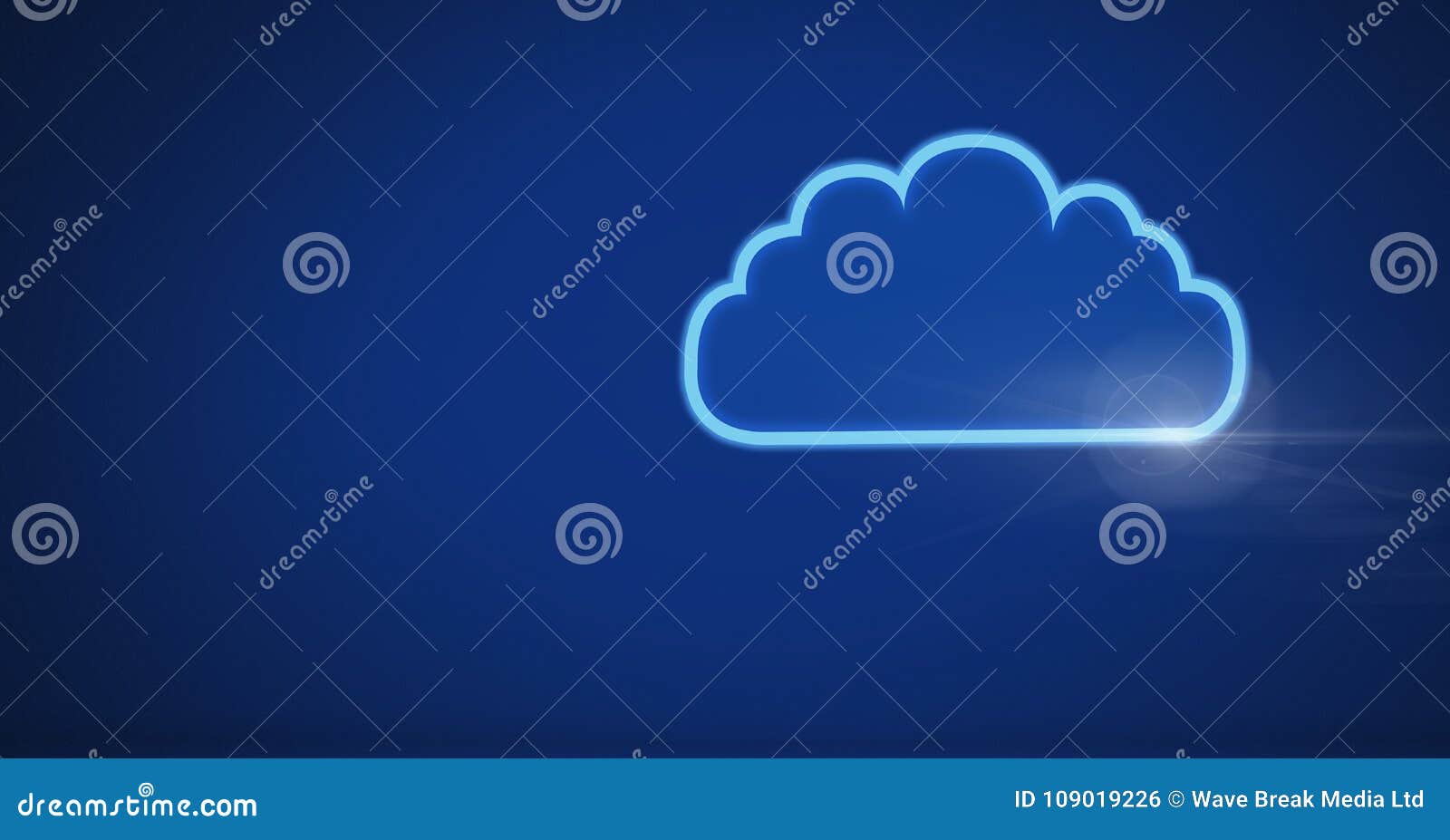 Cloud Icon with Blue Technology Background Stock Illustration ...