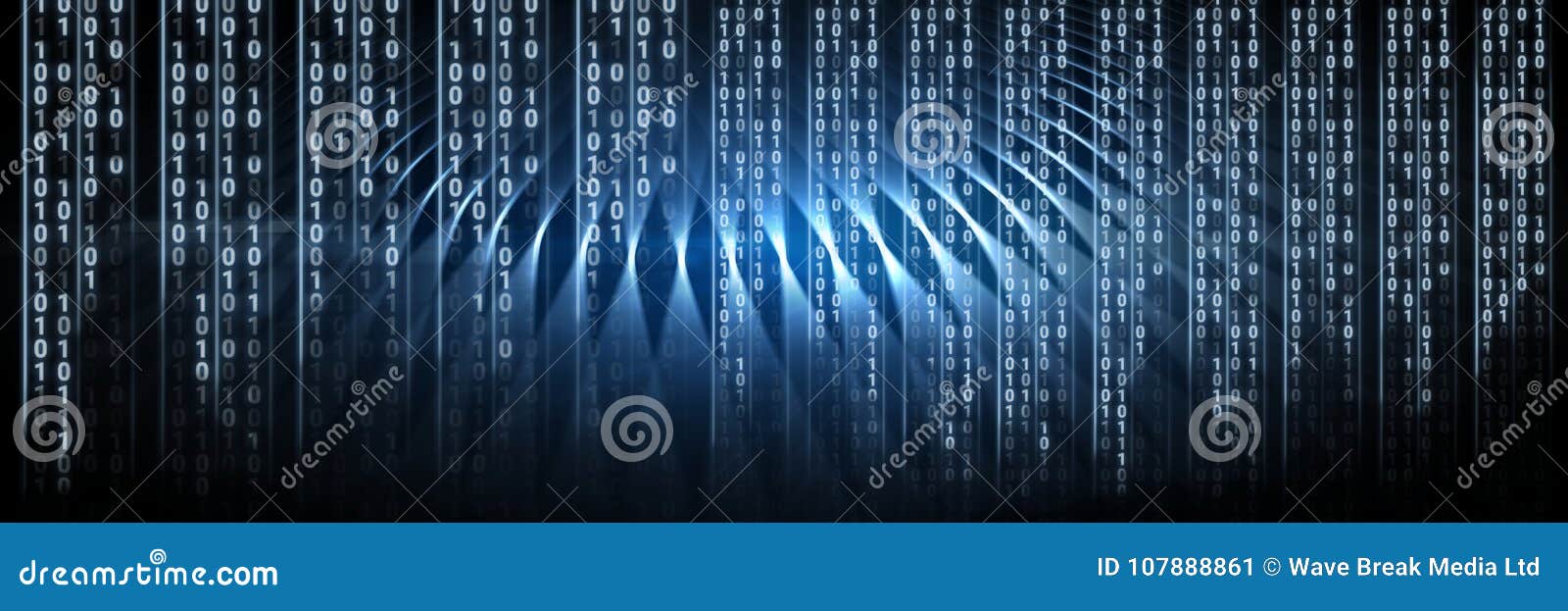 Code Binary Interface and Blue Background Stock Illustration - Illustration of pattern, space ...