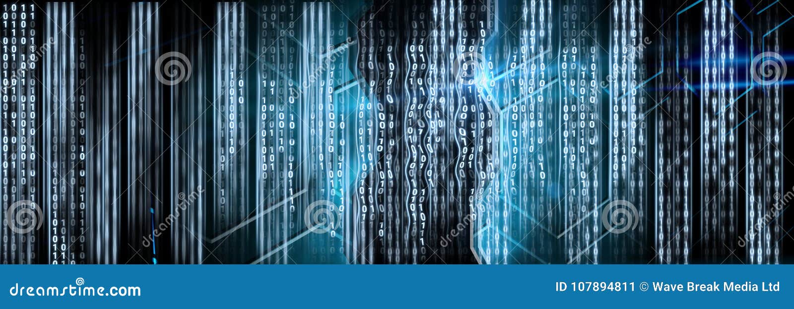 Code Binary Interface and Blue Background Stock Illustration ...