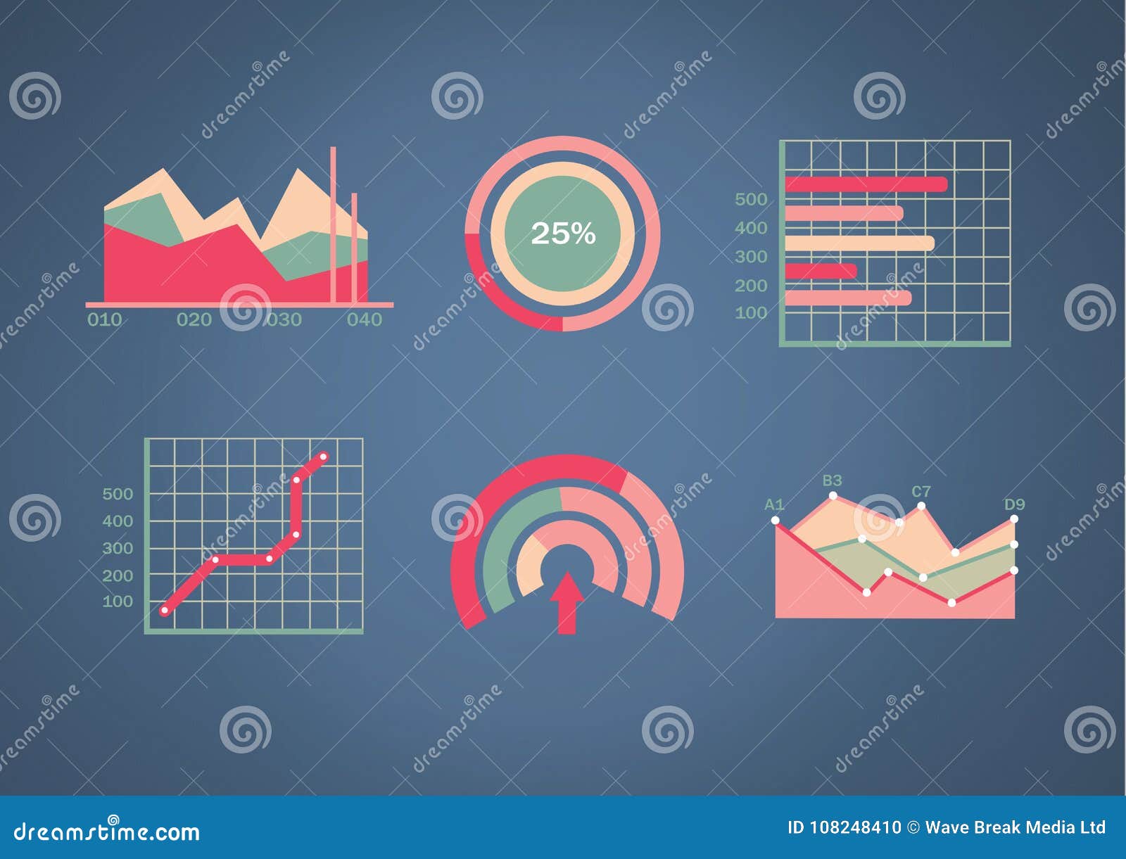 Colorful chart statistics stock illustration. Illustration of chart ...