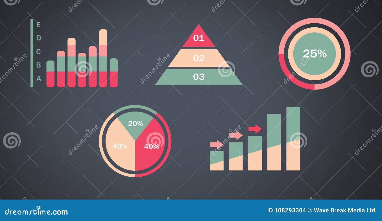 Colorful chart statistics stock illustration. Illustration of gray ...