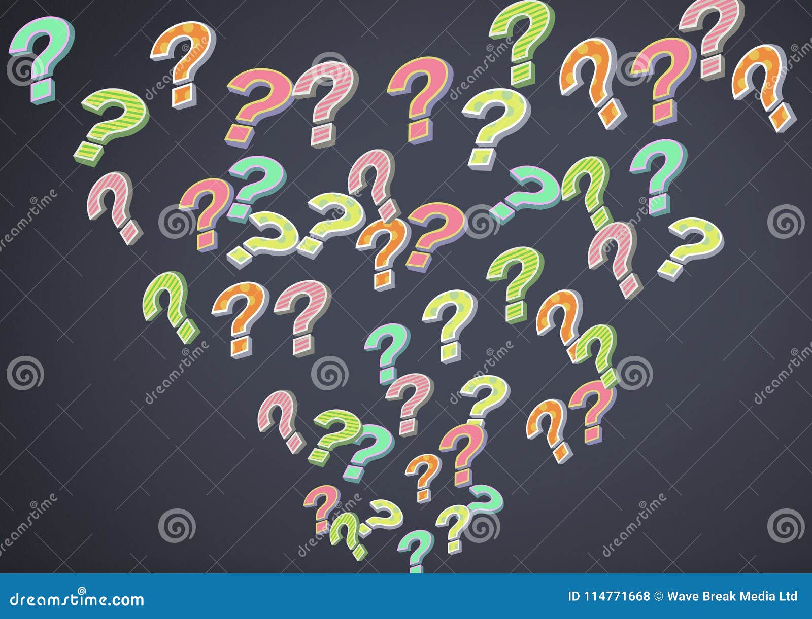 Colorful Funky Question Marks Stock Illustration - Illustration of ...
