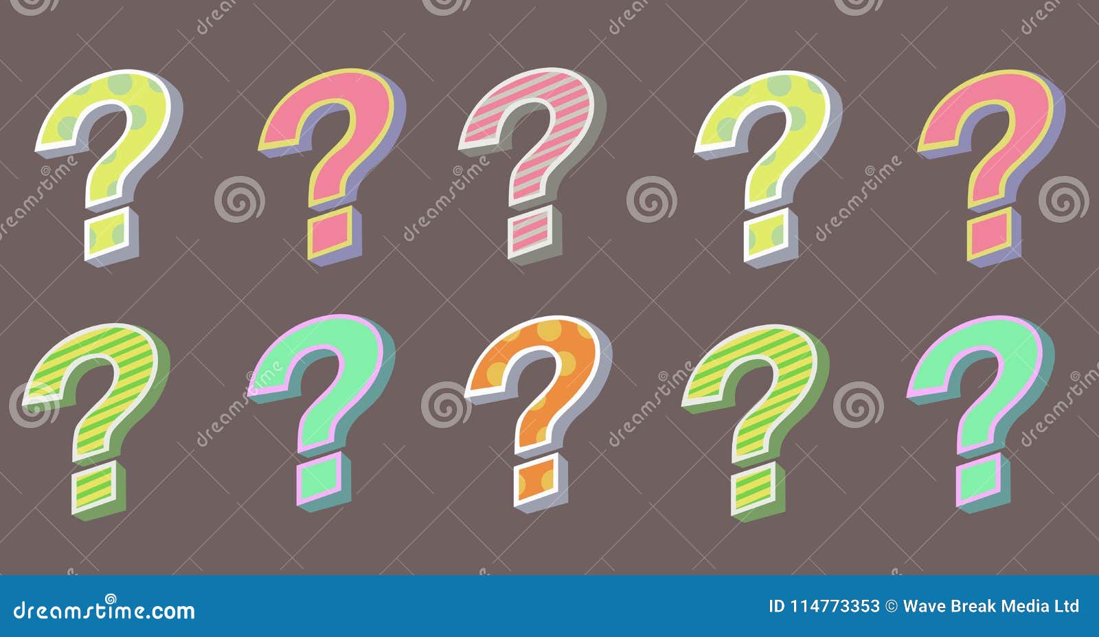 Colorful Funky Question Marks Stock Illustration - Illustration of ...