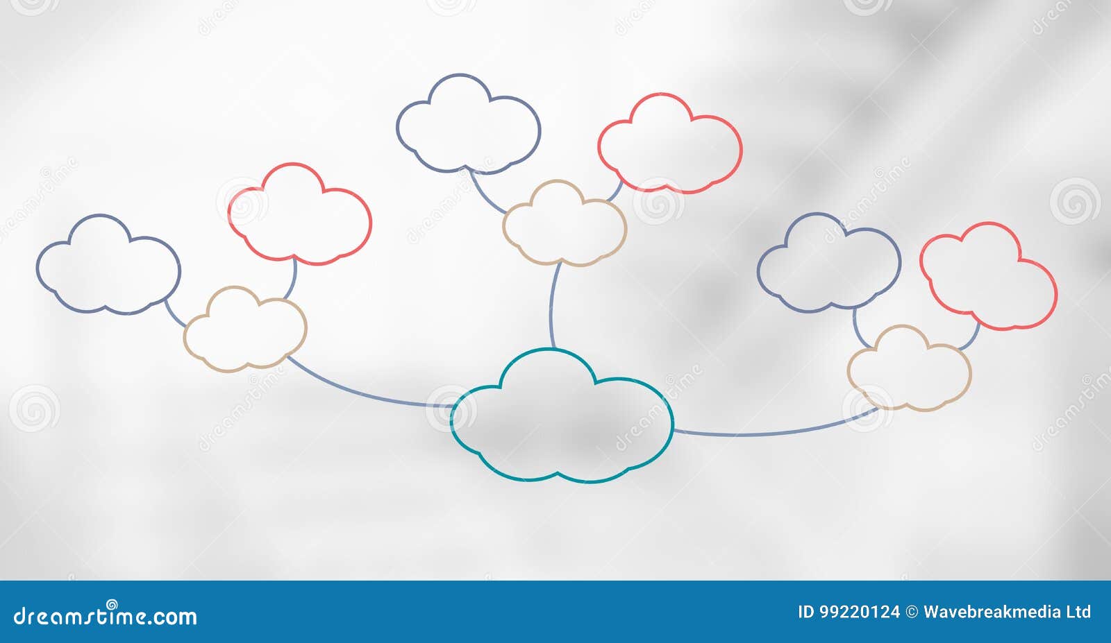 Colorful Mind Map Clouds Over Bright Background Stock Illustration ...