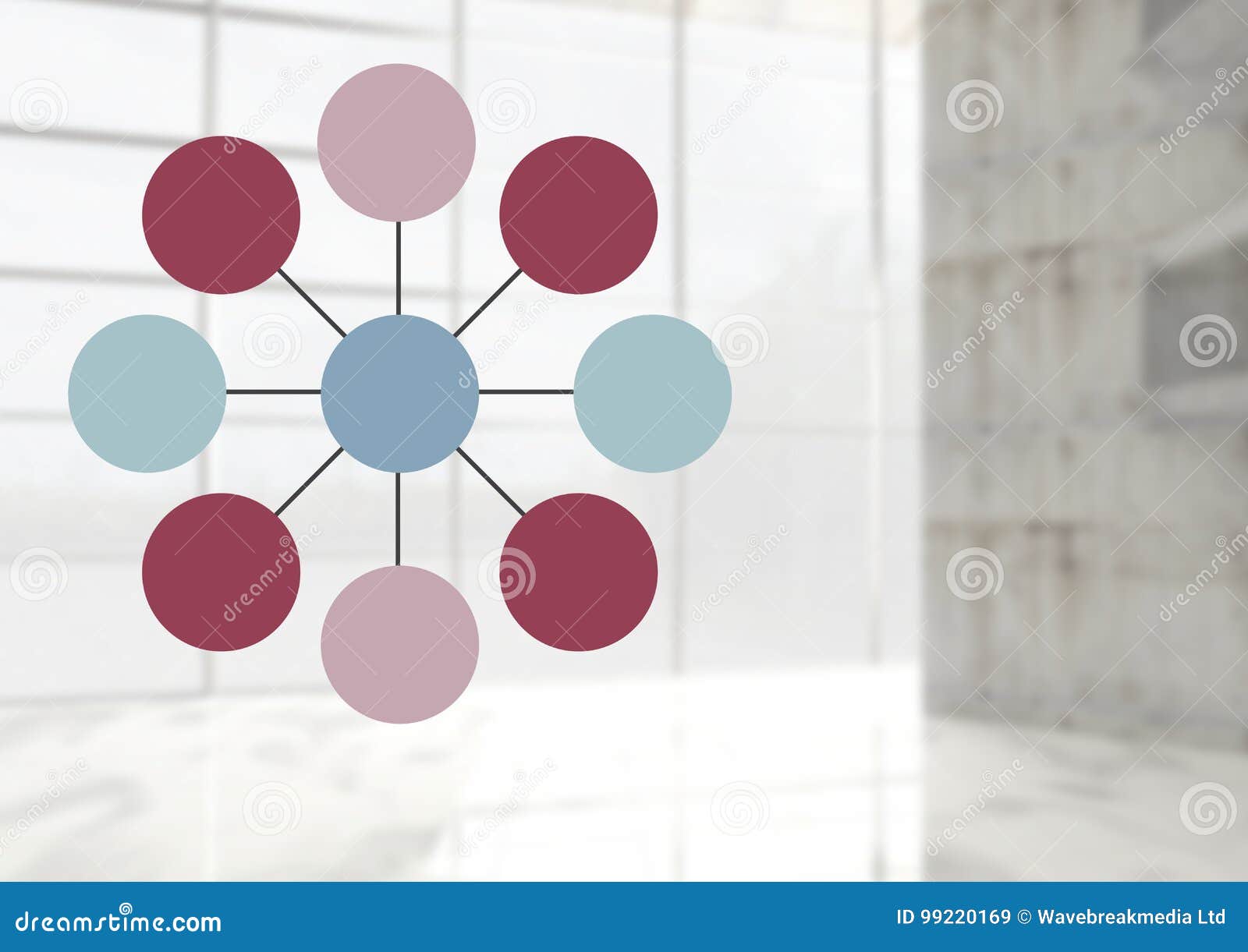 Colorful Mind Map Over Bright Windows Background Stock Illustration ...