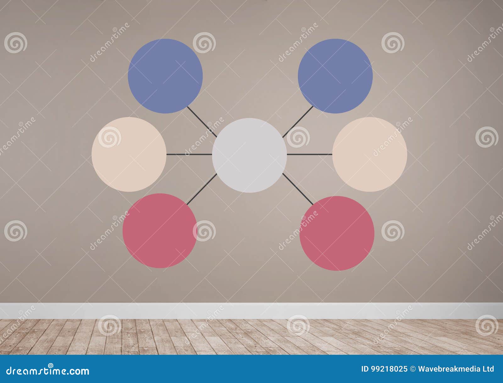 Colorful Mind Map Over Room Background Stock Illustration ...