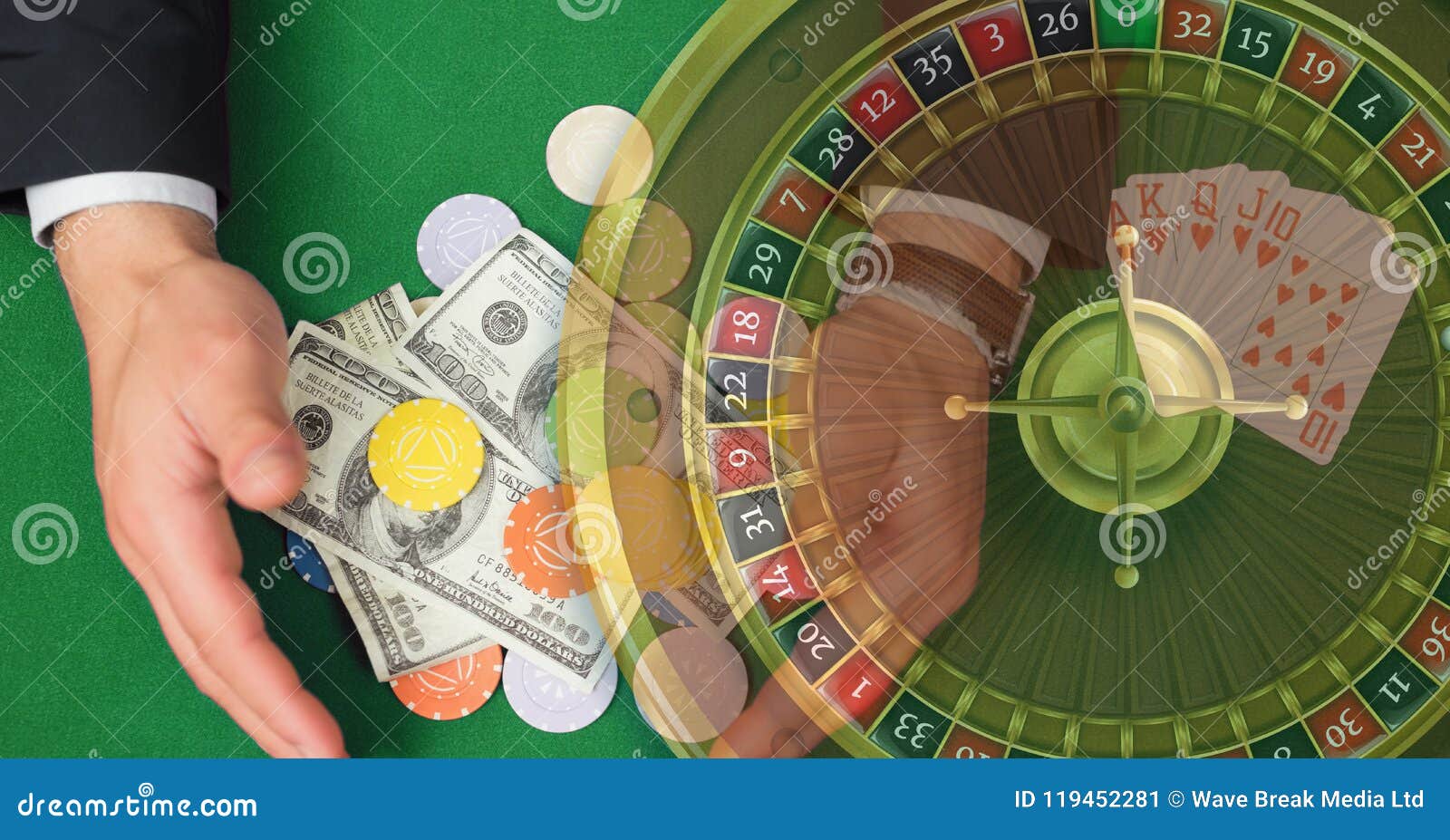 Composed Image of Roulette Board on Casino Table Stock Image - Image of ...