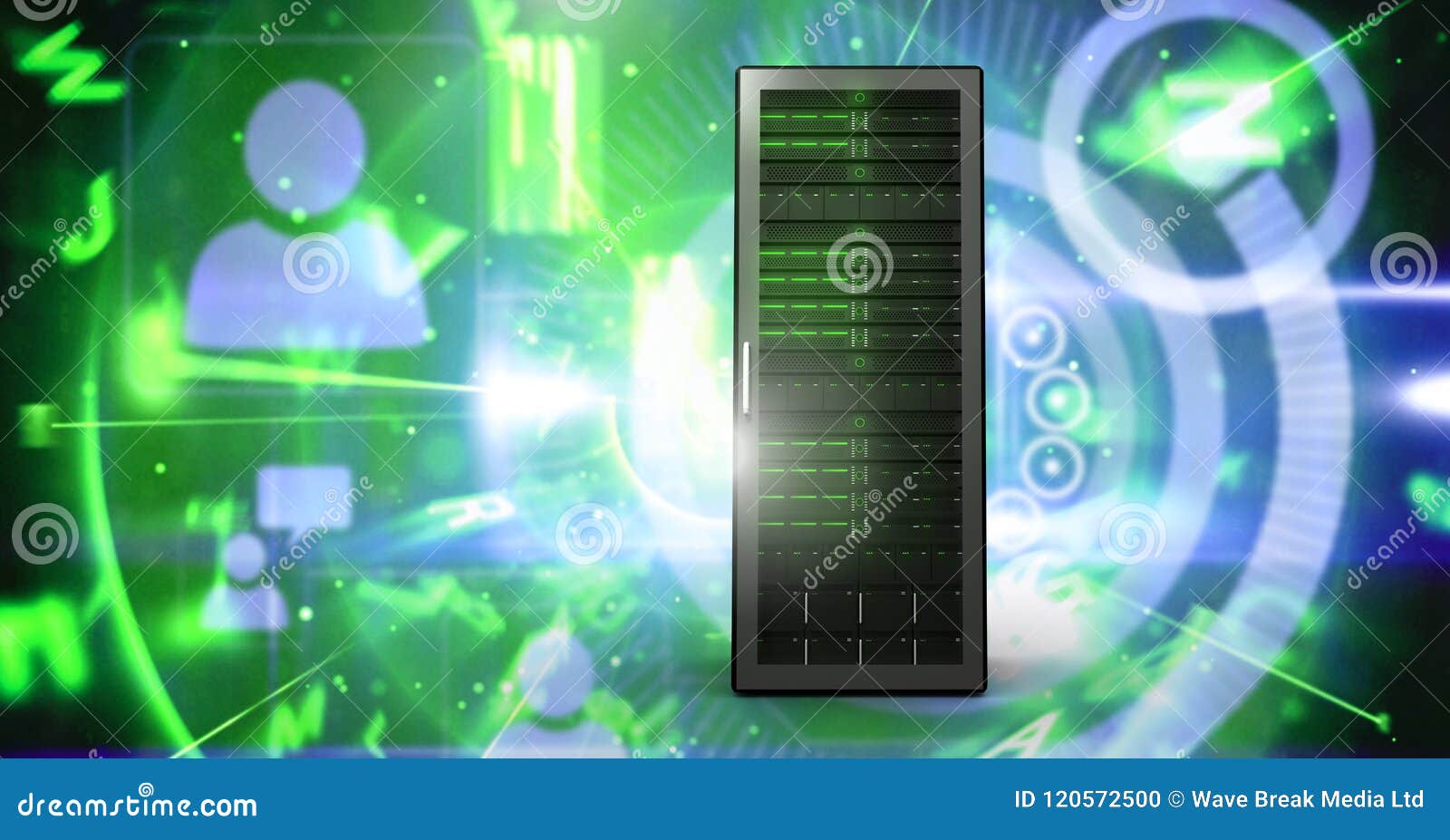 Computer Server and Technology Information Interface Stock Illustration ...