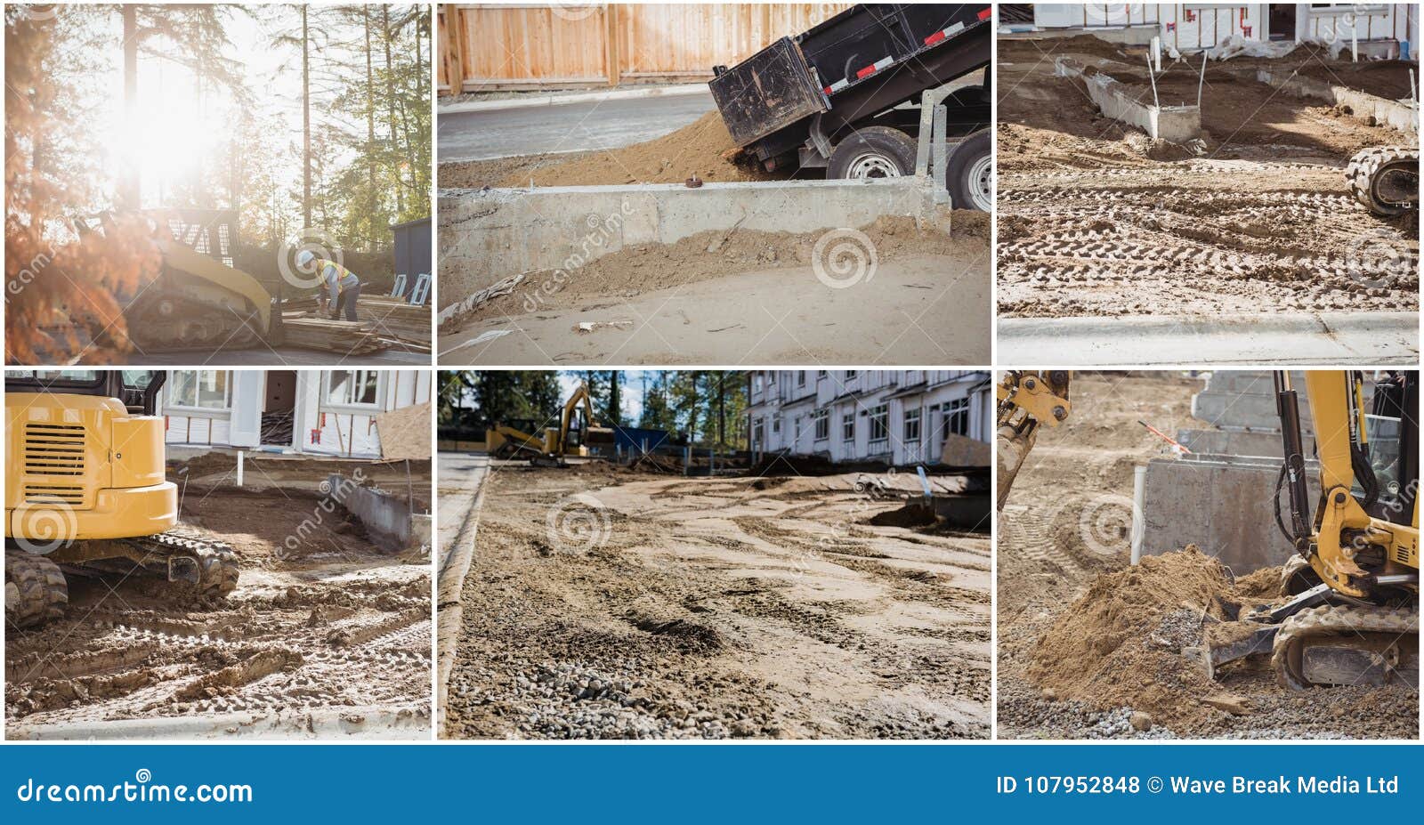 Construction work collage stock photo. Image of people - 107952848