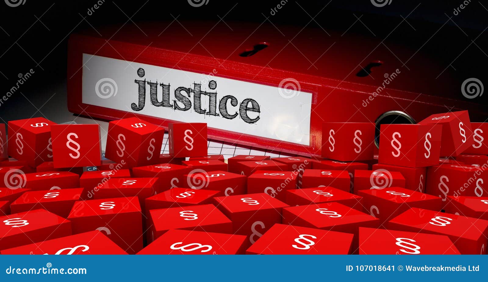 3D Section Symbol Icons and Justice Folder Stock Illustration ...