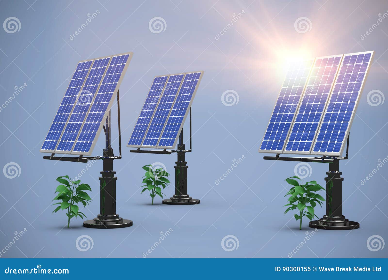 Digital Composite of 3d Solar Panel Stock Illustration - Illustration ...