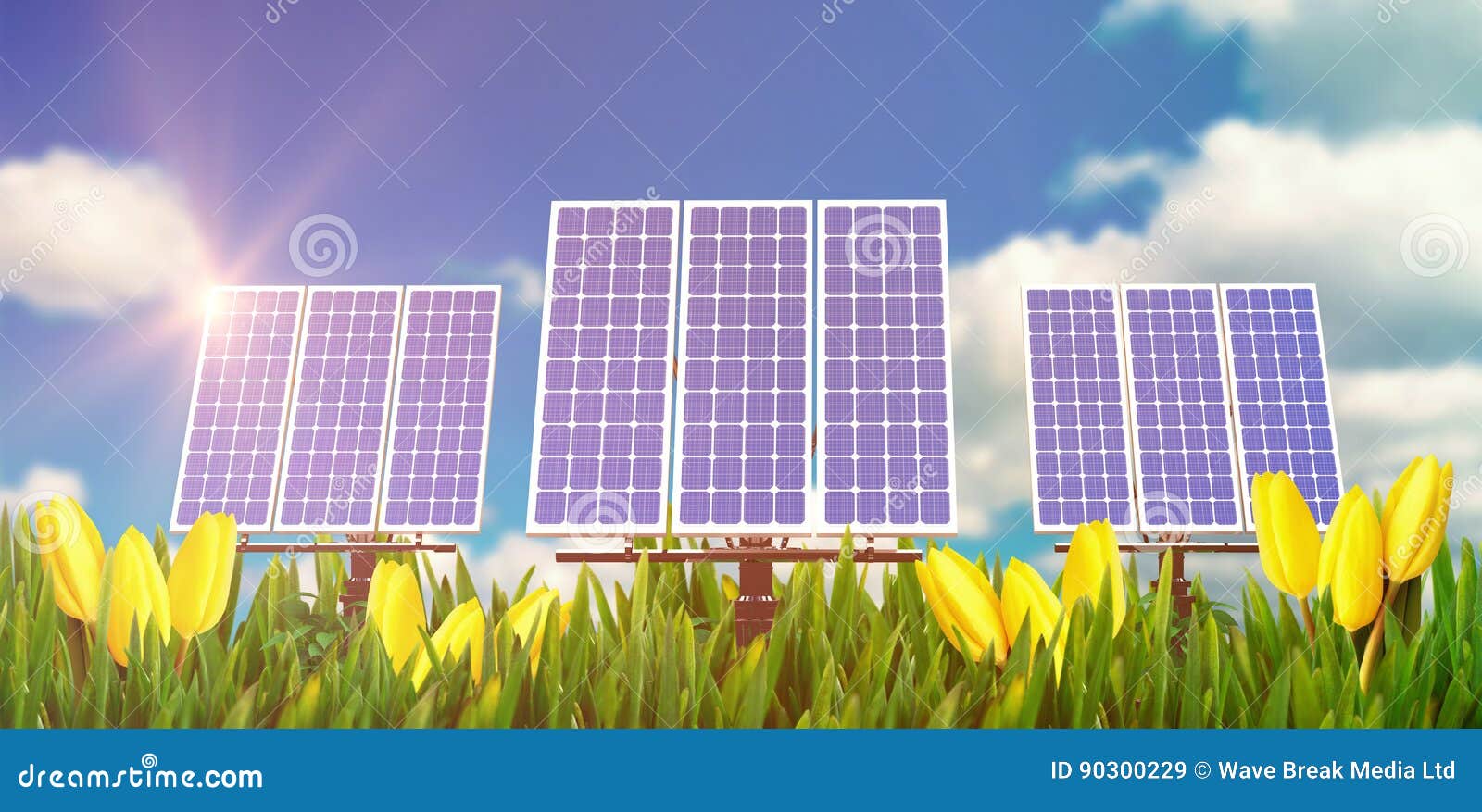 Digital Composite of 3d Solar Panel Stock Image - Image of ...