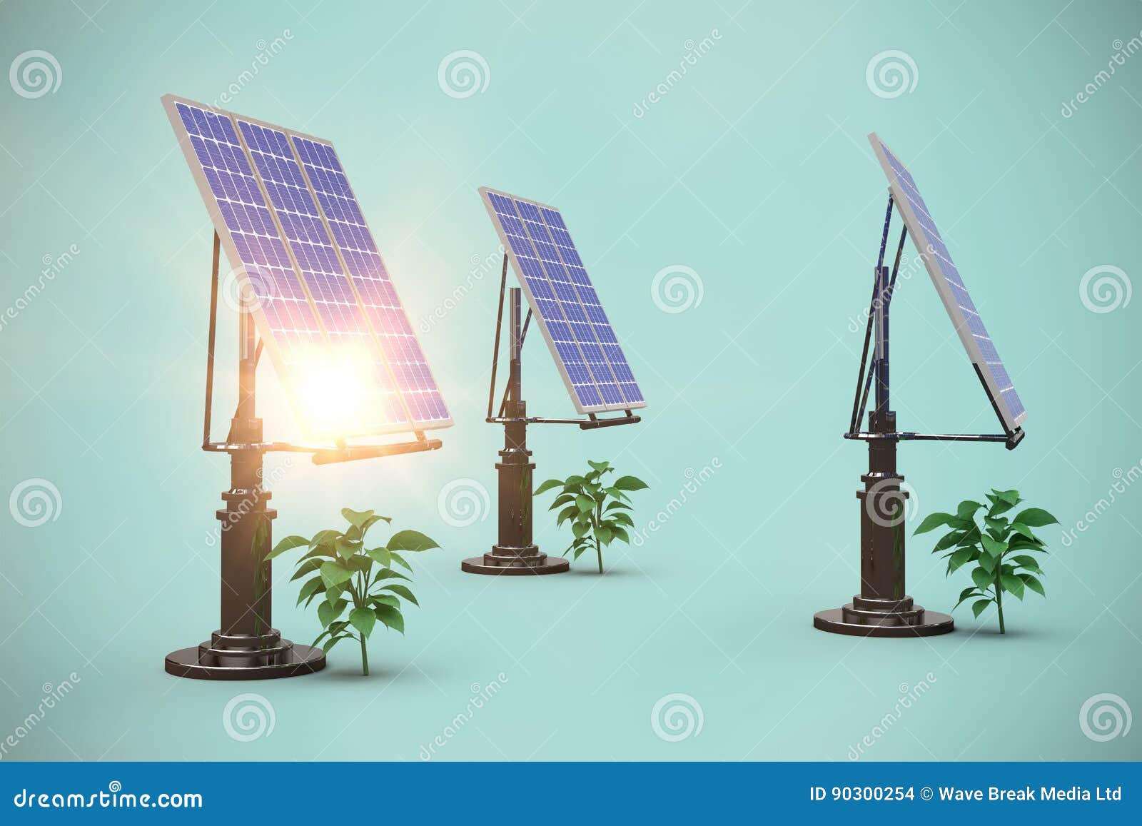 Digital Composite of 3d Solar Panel Stock Illustration - Illustration ...