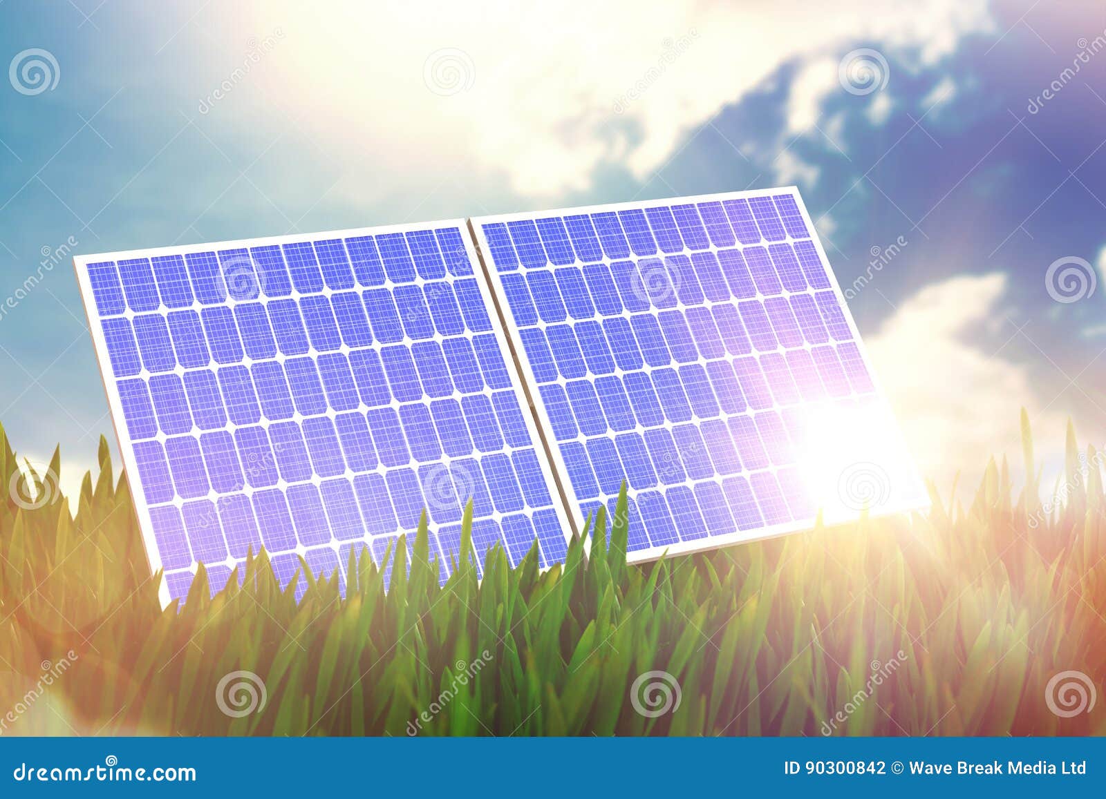 Digital Composite of 3d Solar Panel Stock Illustration - Illustration ...