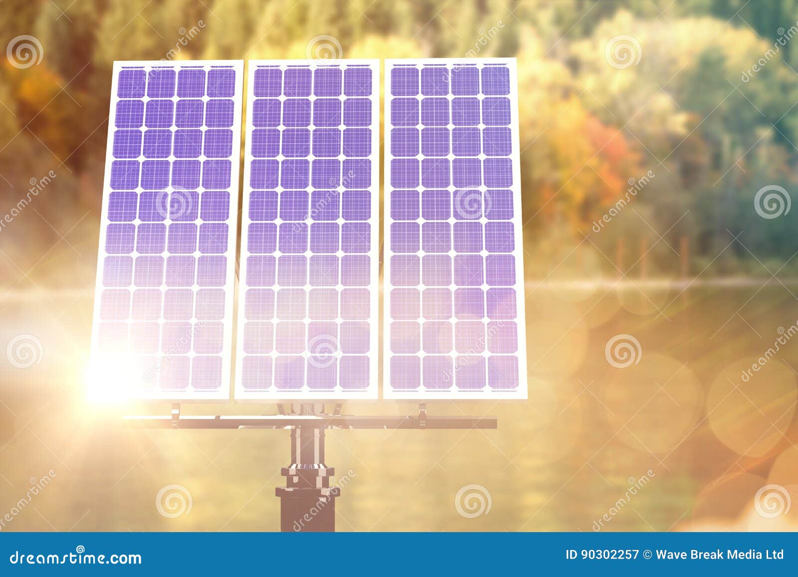 Digital Composite of 3d Solar Panel Stock Illustration - Illustration ...