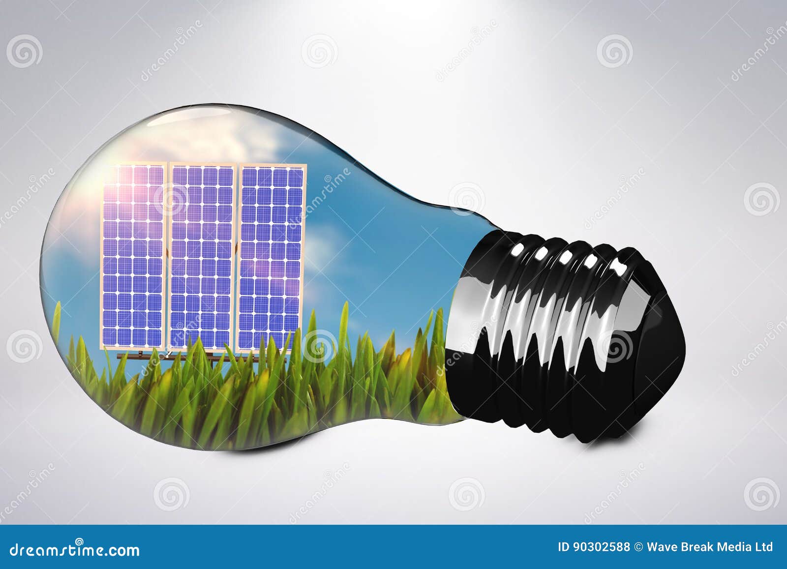 Digital Composite of 3d Solar Panel Stock Illustration - Illustration ...
