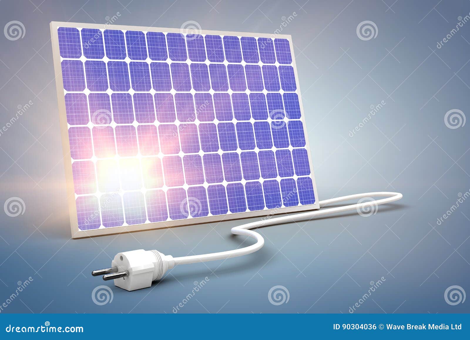 Digital Composite of 3d Solar Panel Stock Illustration - Illustration ...