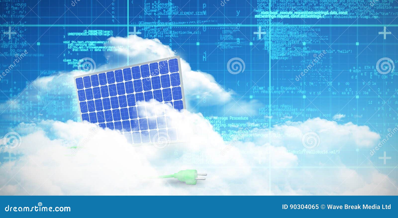 Digital Composite of 3d Solar Panel Stock Illustration - Illustration ...