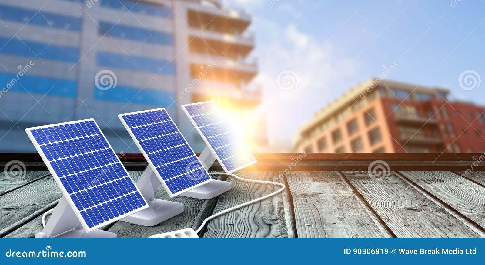 Digital Composite of 3d Solar Panel Stock Illustration - Illustration ...