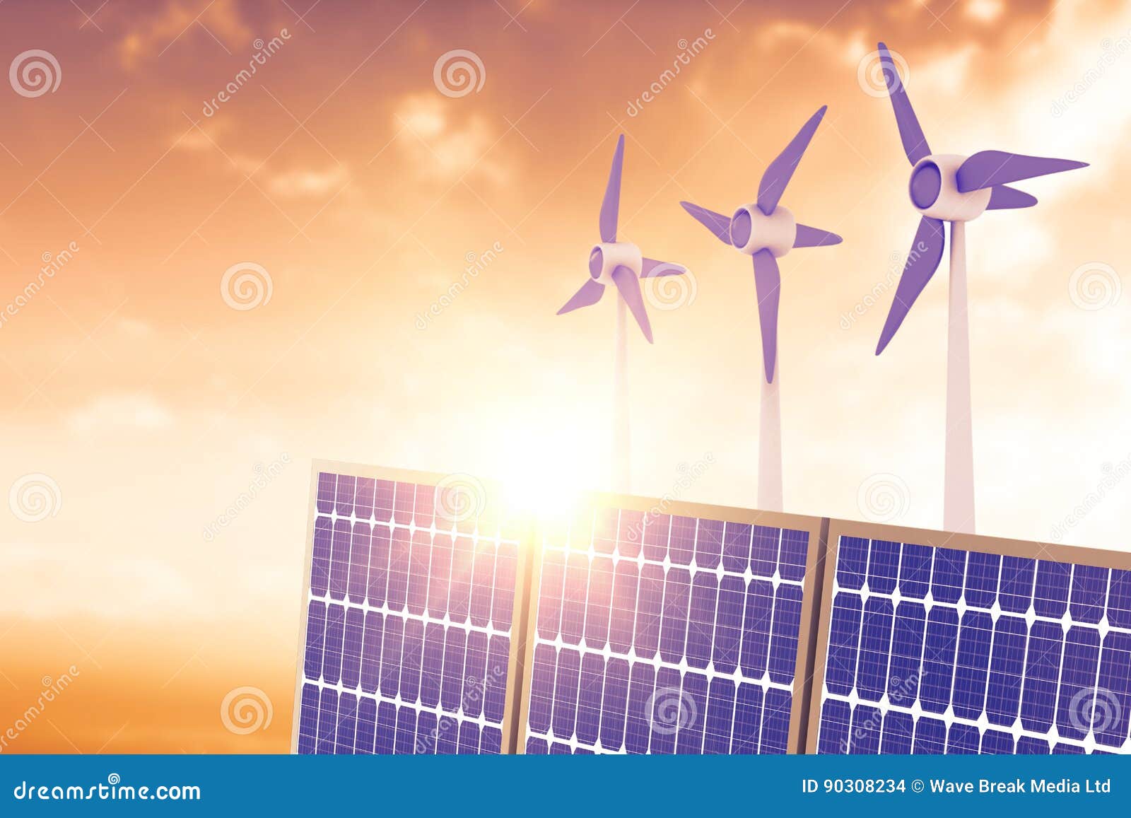 Digital Composite of 3d Solar Panel Stock Illustration - Illustration ...