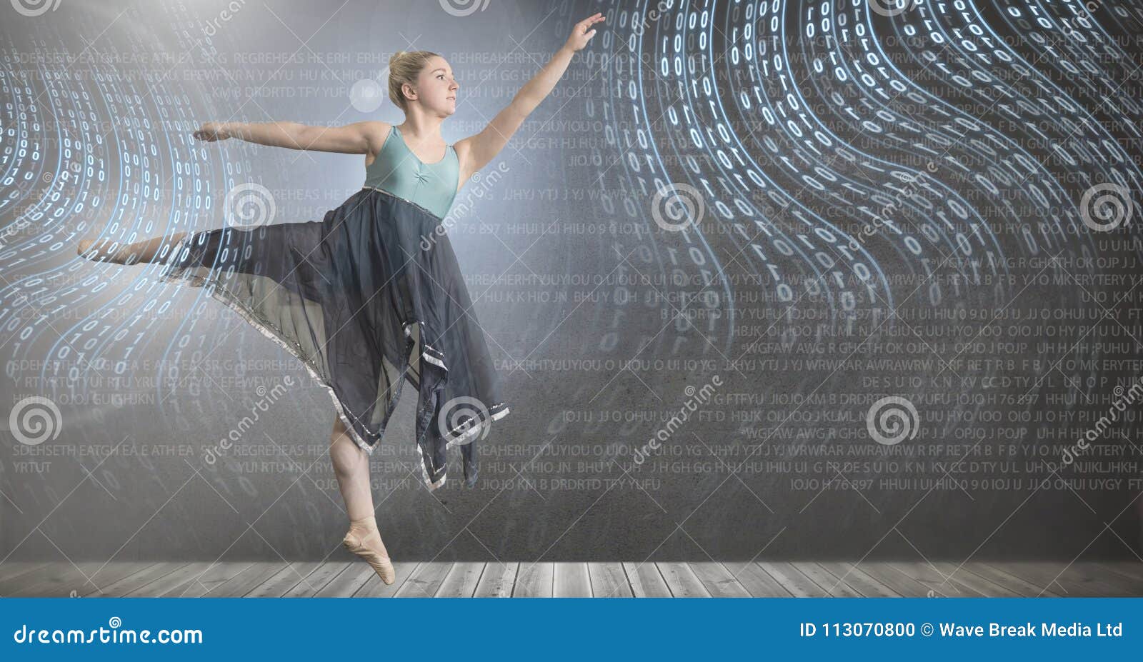 Dancer Dancing with Digital Technology Interface Stock Photo - Image of ...
