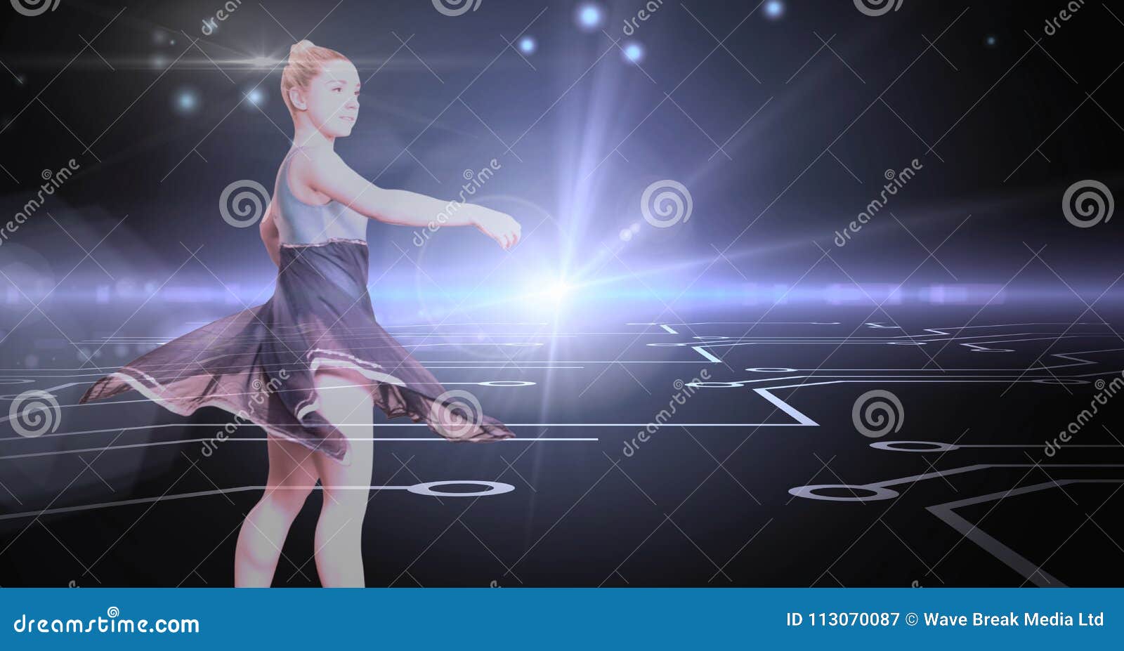 Dancer with Digital Connection Glow Stock Image - Image of copy ...
