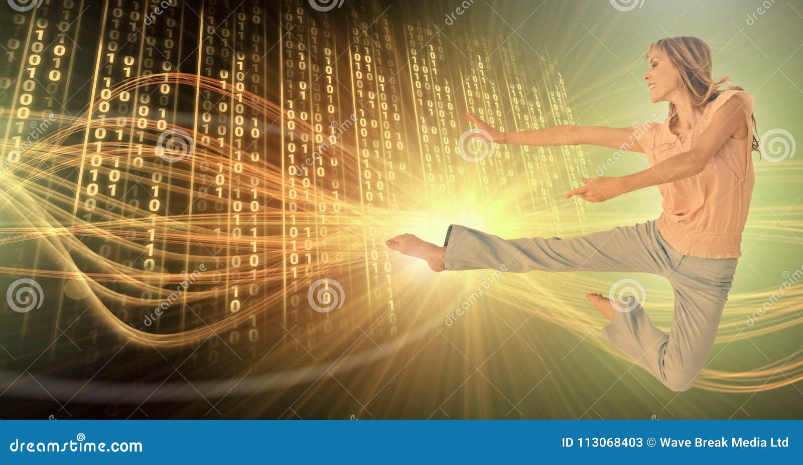 Dancer with Digital Technology Interface Stock Image - Image of 3034 ...