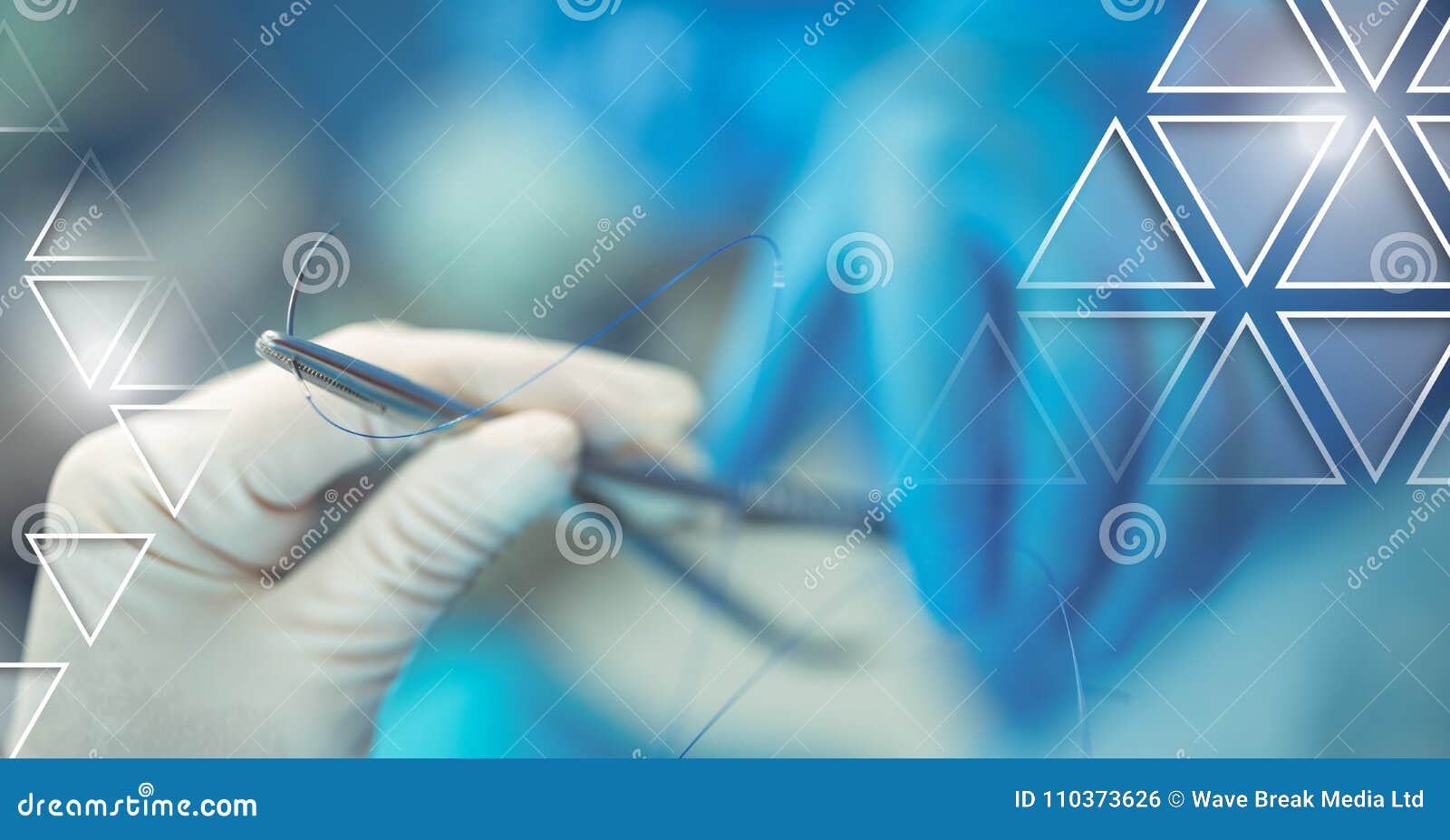 Doctor Performing Surgery with Triangle Polygons Stock Photo - Image of ...