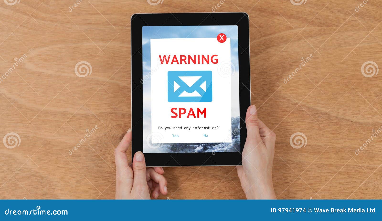 Email spam on the screen stock illustration. Illustration of graphic ...