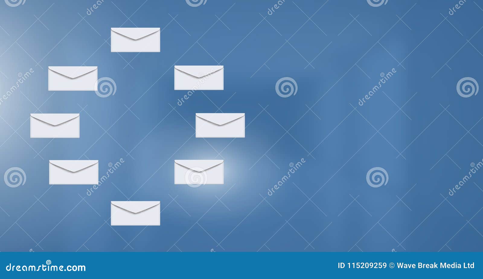Envelope Letters Messages Floating Stock Illustration - Illustration of ...