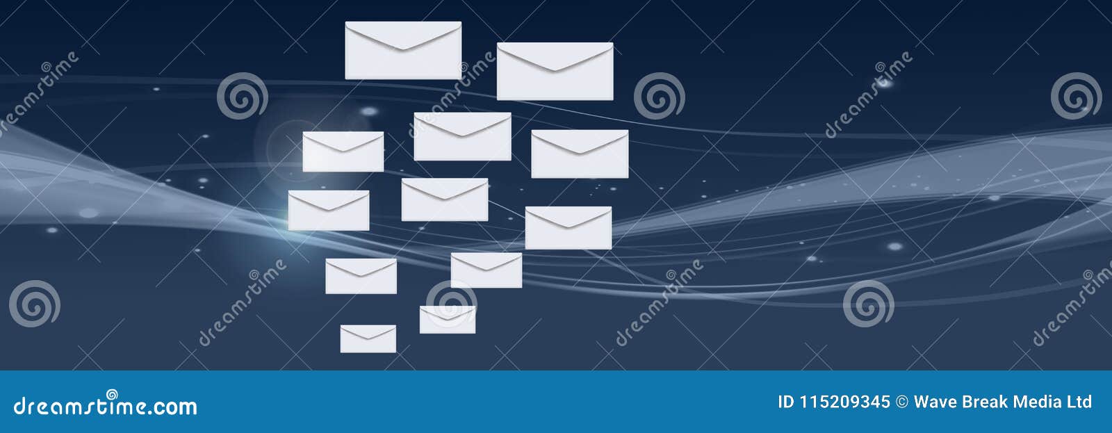 Envelope Letters Messages Floating Stock Illustration - Illustration of ...