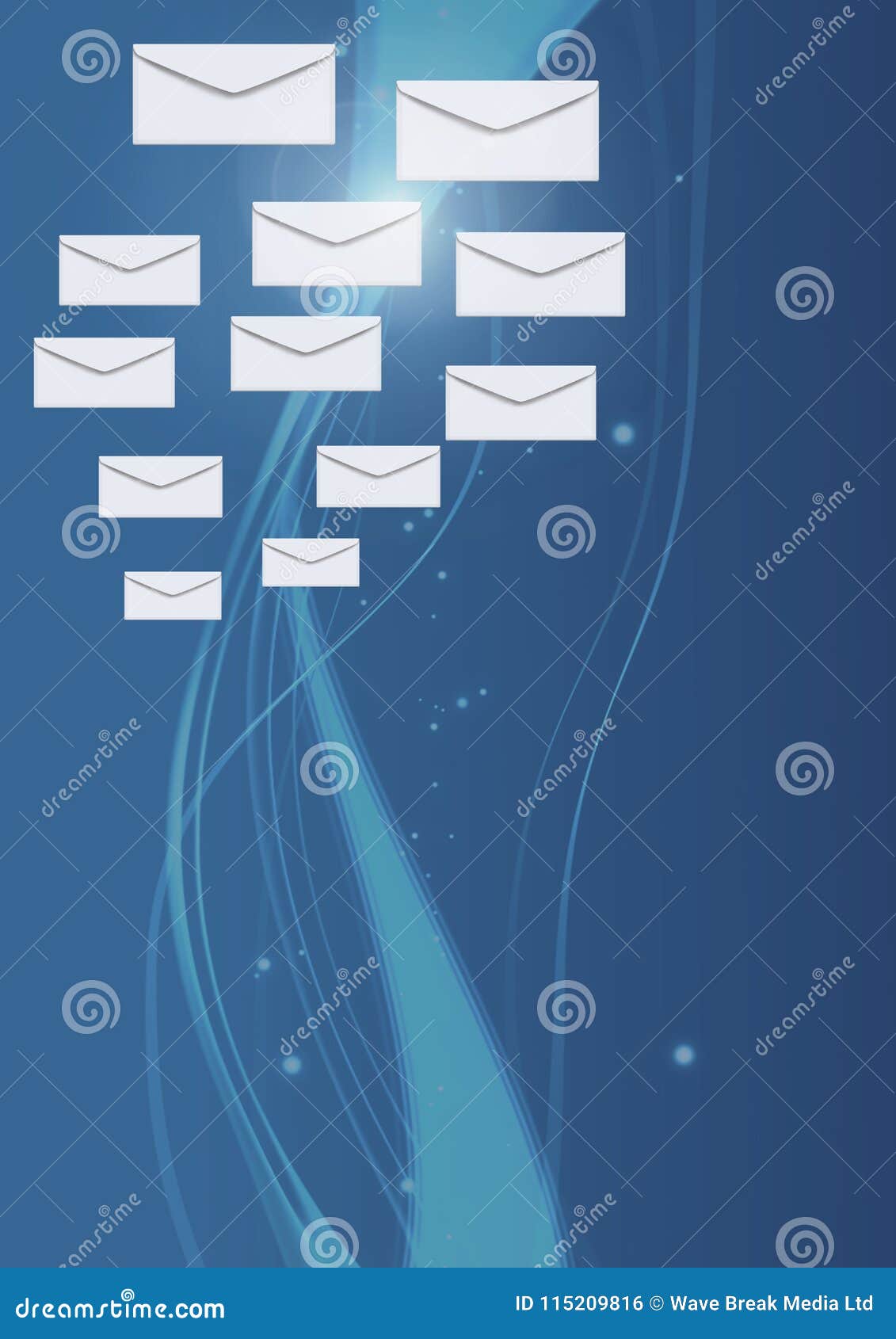 Envelope Letters Messages Floating Stock Illustration - Illustration of ...