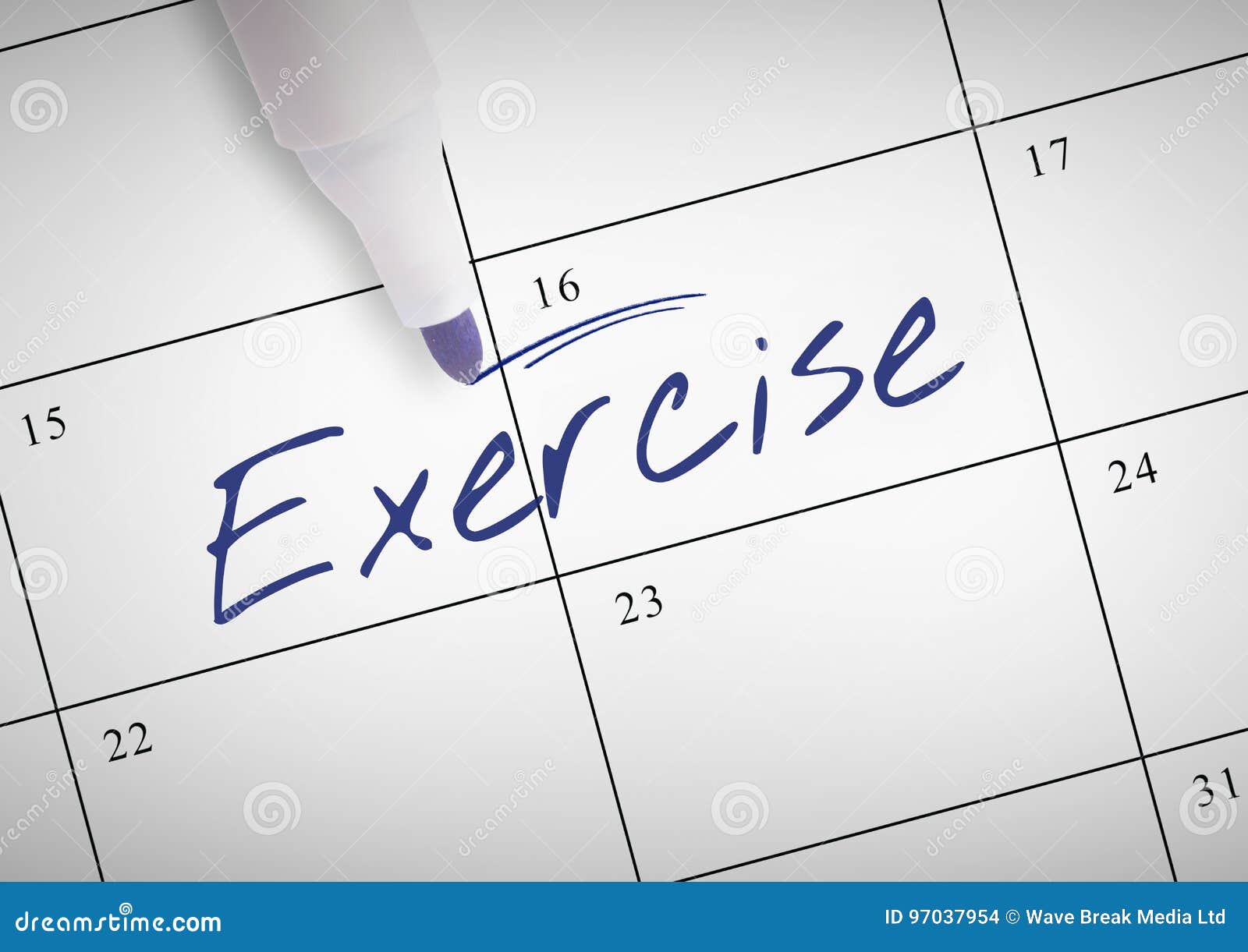 Exercise Text Written on Calendar with Marker Stock Photo - Image of ...