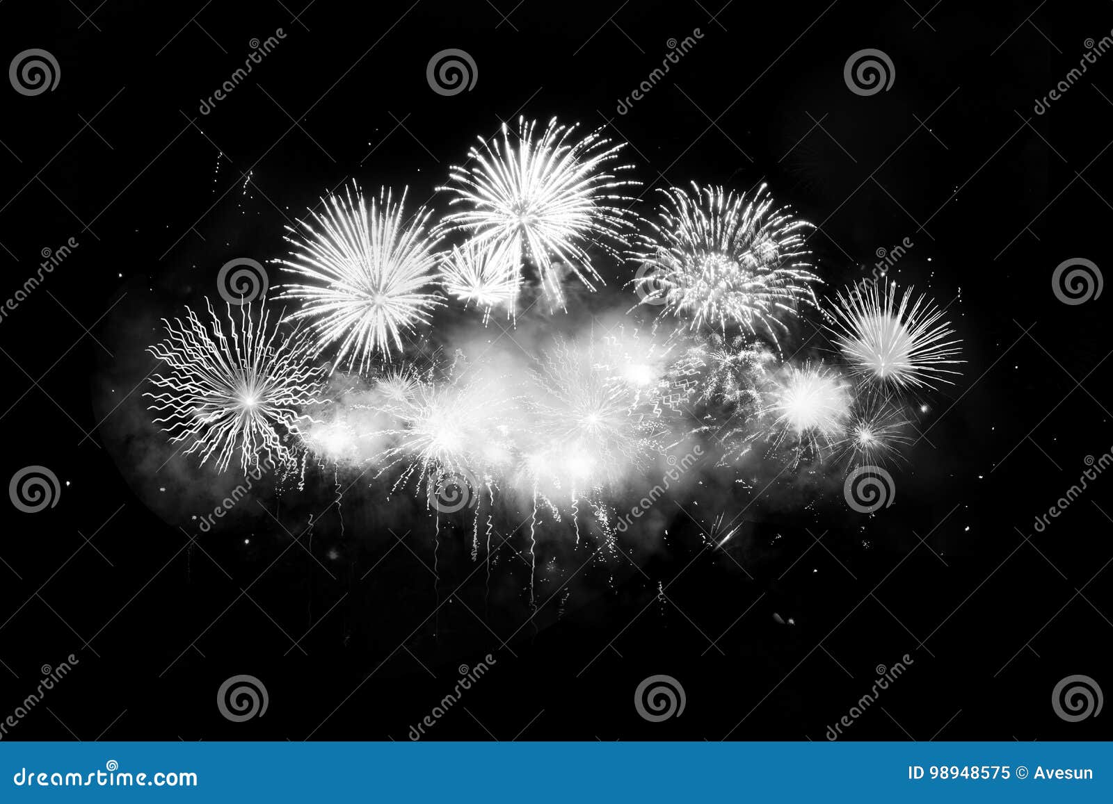 Digital Composite of Fireworks Stock Image - Image of blast, flame ...