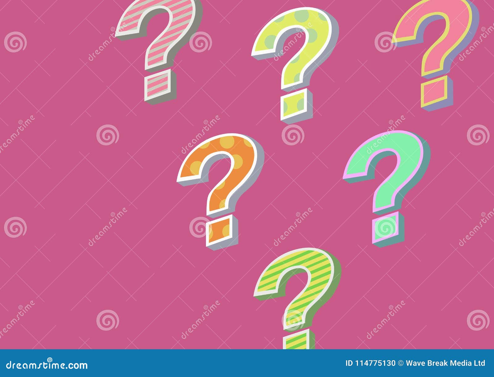 Funky Cool Colorful Question Mark Stock Illustration - Illustration of ...