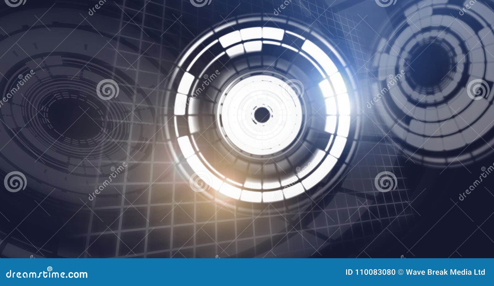 Glowing Circle Technology Interface Stock Photo - Image of light ...