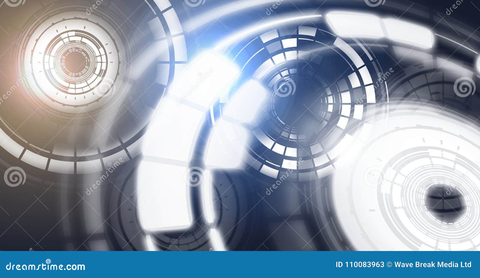 Glowing Circle Technology Interface Stock Illustration - Illustration ...