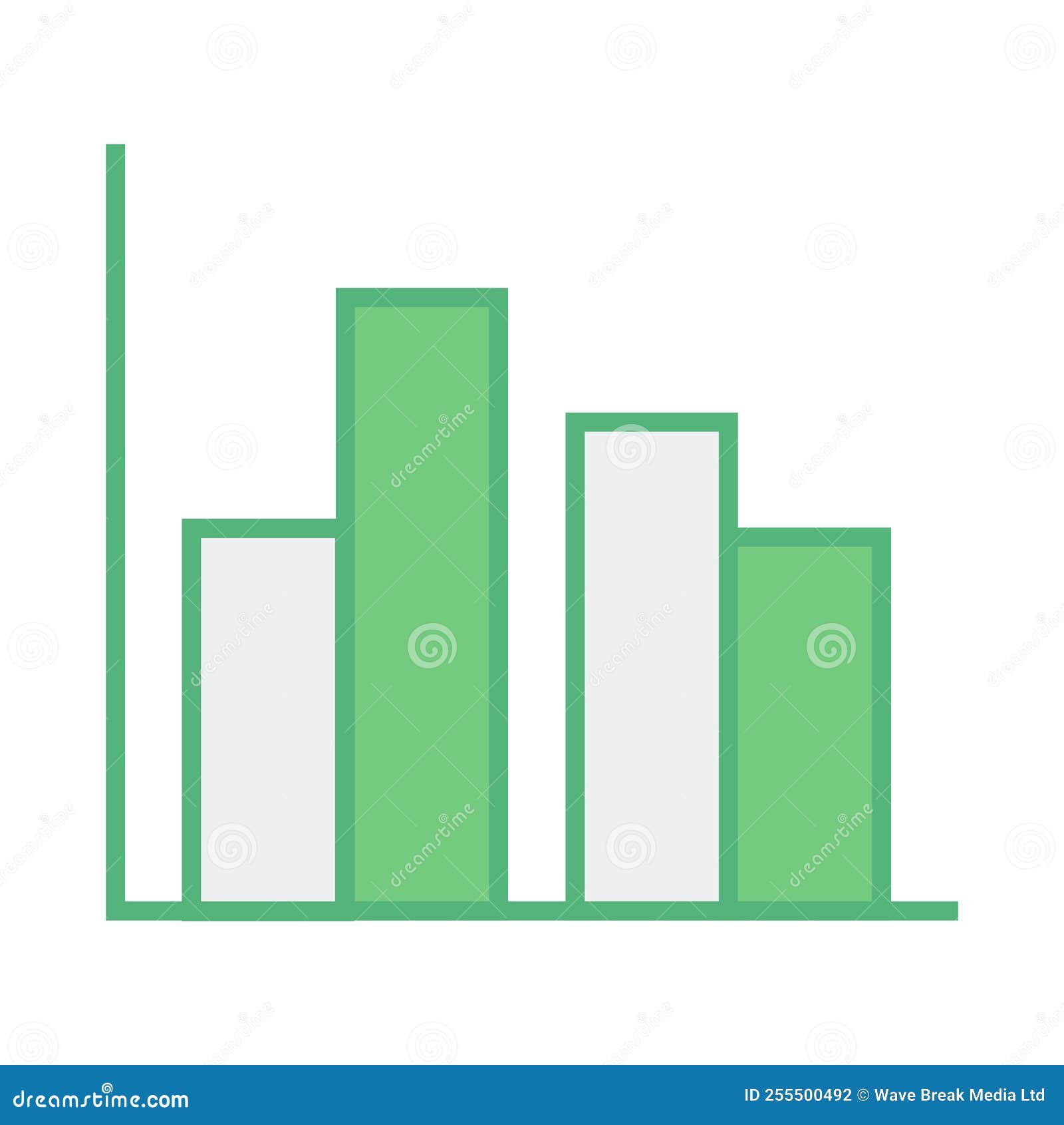 Digital Composite of Green Bar Graph Stock Illustration - Illustration ...