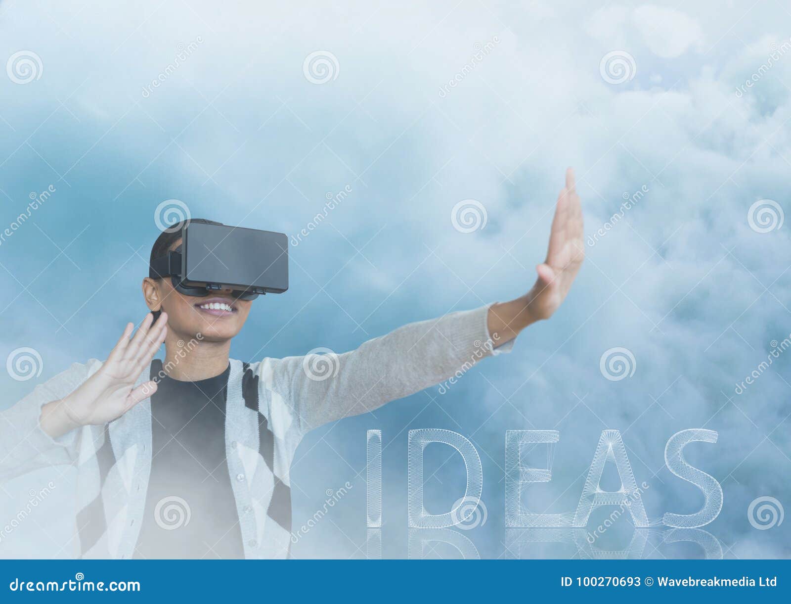 Guy with Vr in Clouds Ideas Stock Image - Image of adult, face: 100270693
