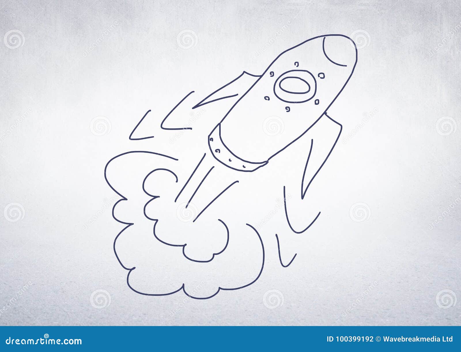 Hand-drawn Rocket with Bright Background Stock Illustration ...