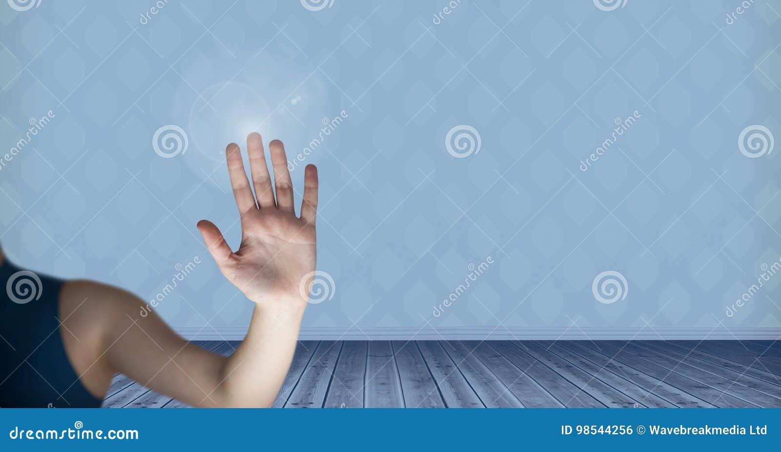 Hand Interacting with the Air Stock Photo - Image of invisible ...