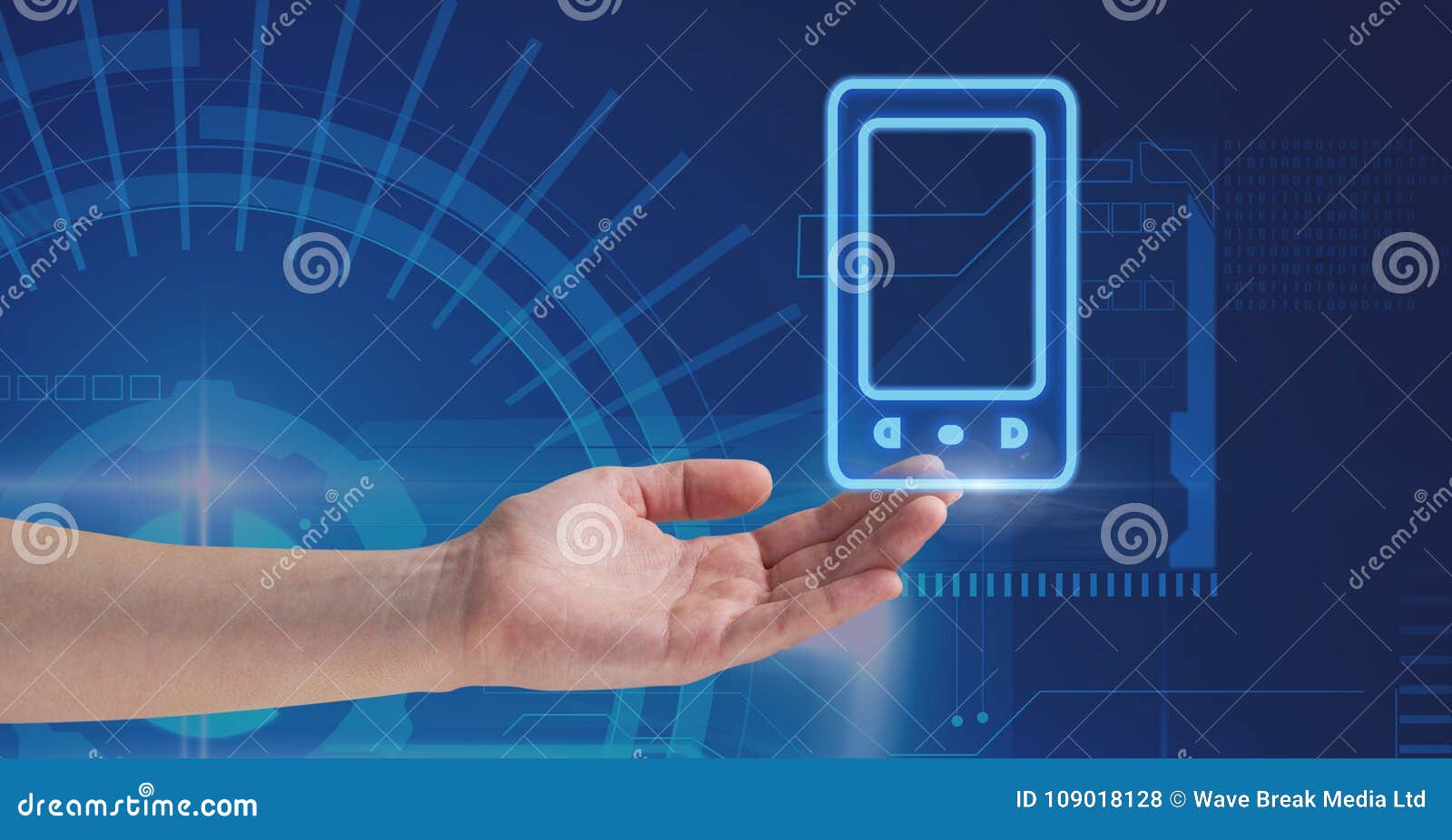 Hand with phone icon stock photo. Image of hand, copy - 109018128