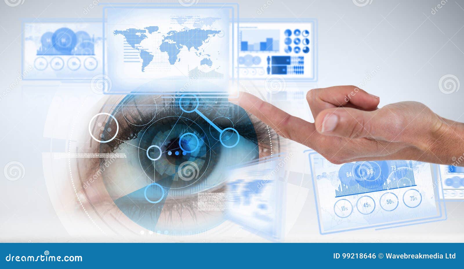 Hand Touching and Interacting with Technology Interface Panels with Eye ...