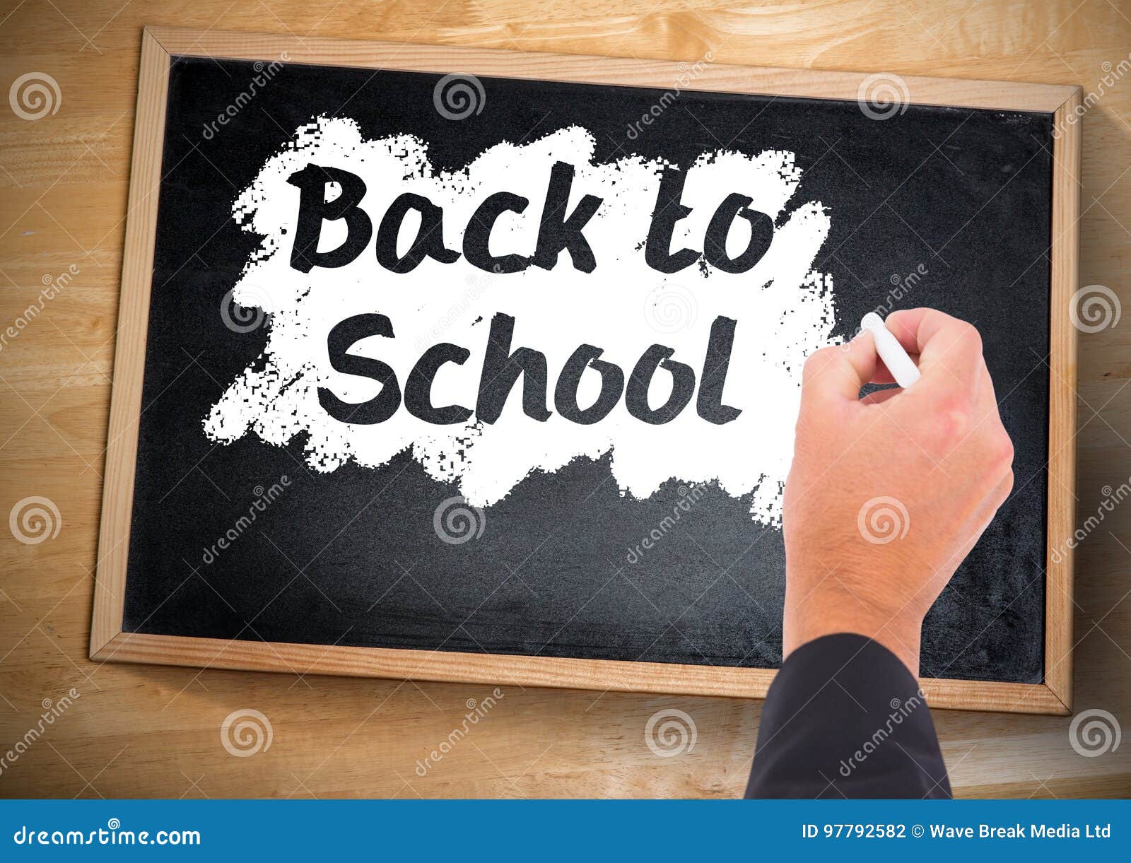 Hand Writing Back To School on Blackboard Stock Photo - Image of ...