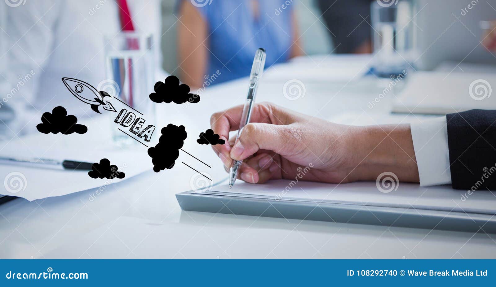 Hand Writing with Graph Overlays Stock Illustration - Illustration of ...