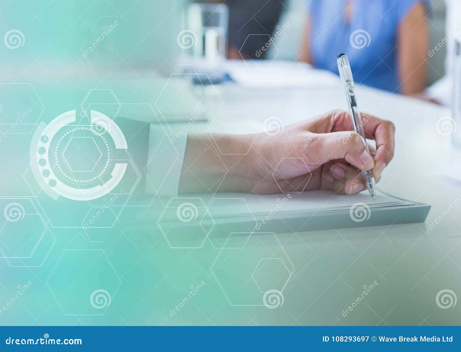 Hand Writing with Graph Overlays Stock Image - Image of code, digital ...