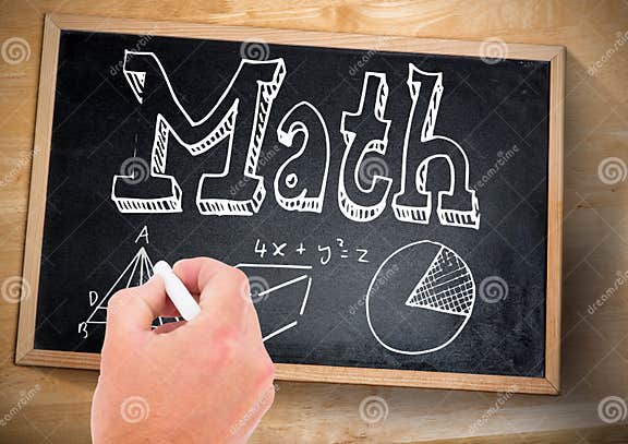 Hand Writing Math Equations on Blackboard with Chalk Stock Image ...