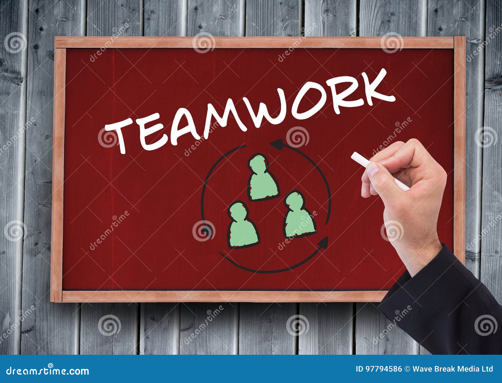 Hand Writing Teamwork on Blackboard Stock Photo - Image of composite ...